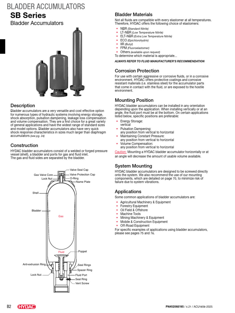 Bladder-Accumulators SB | PDF