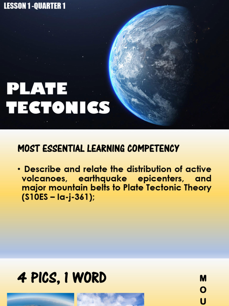 Q1 Lesson 1 Plate Techtonic Theory | PDF