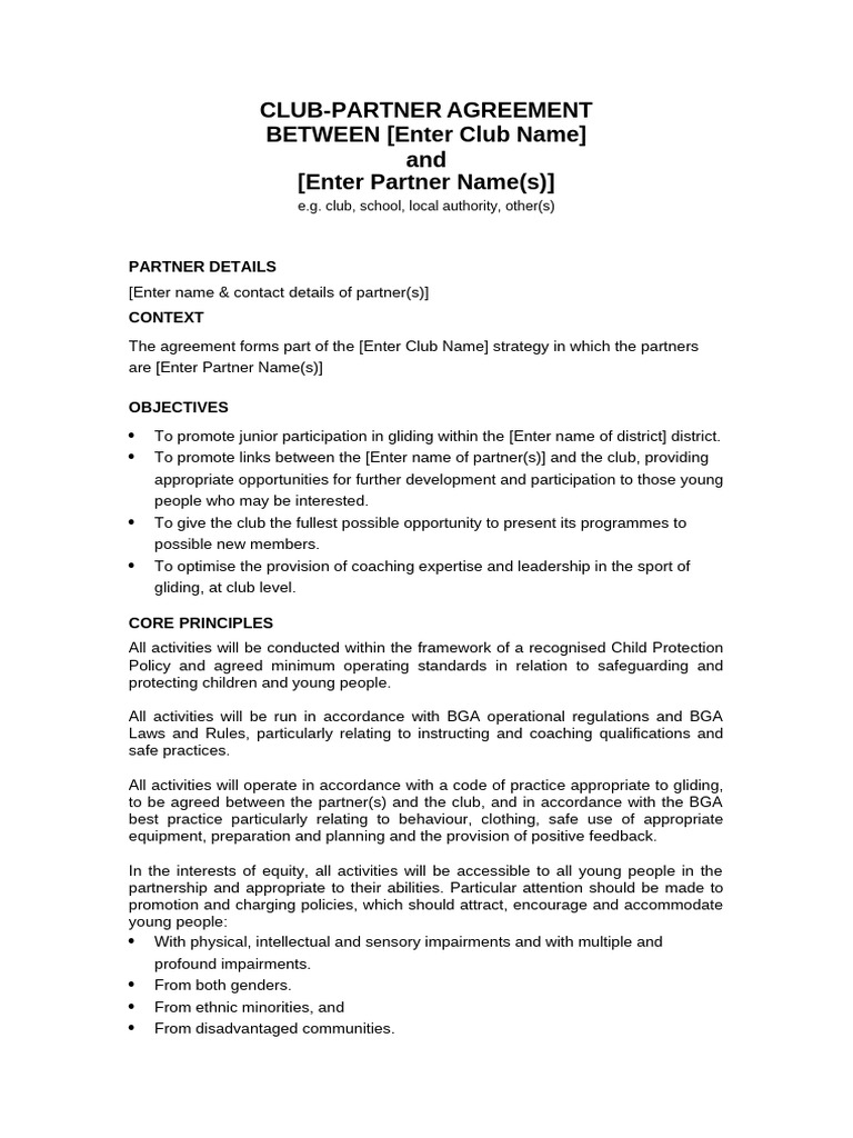 Club Partnership Agreement | PDF