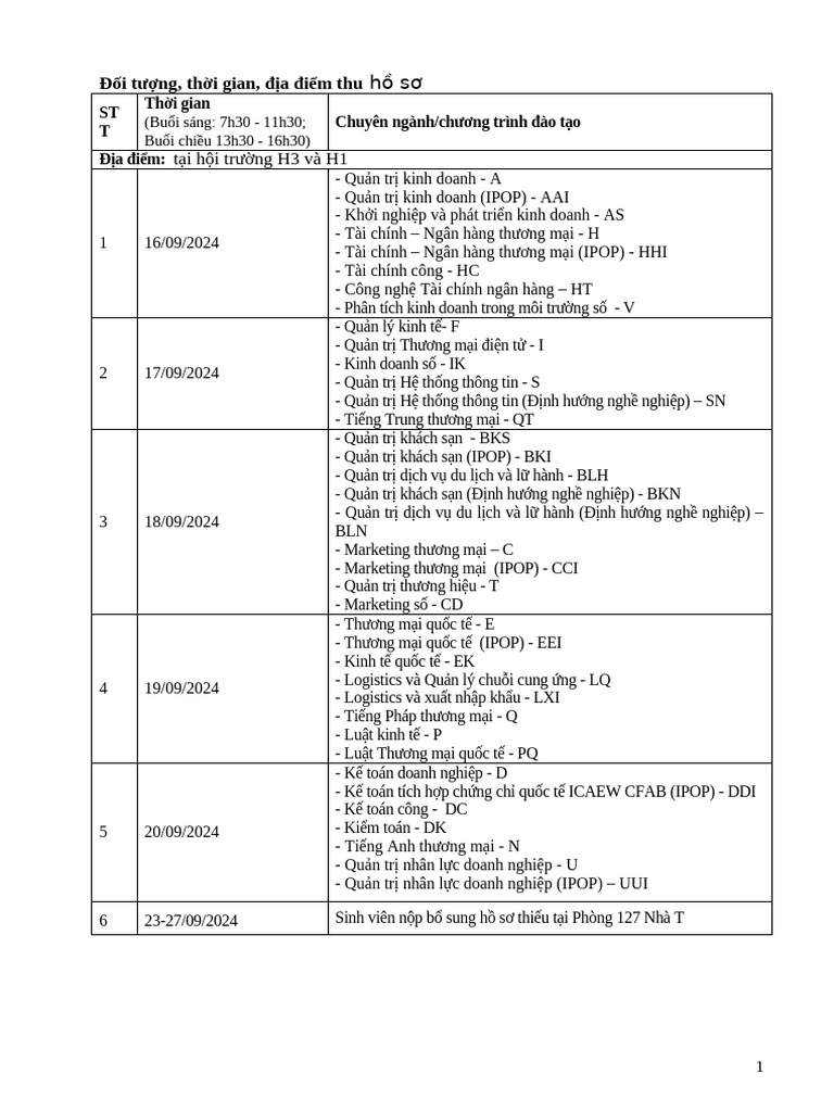 Lịch thu hồ sơ bản cứng K60 | PDF