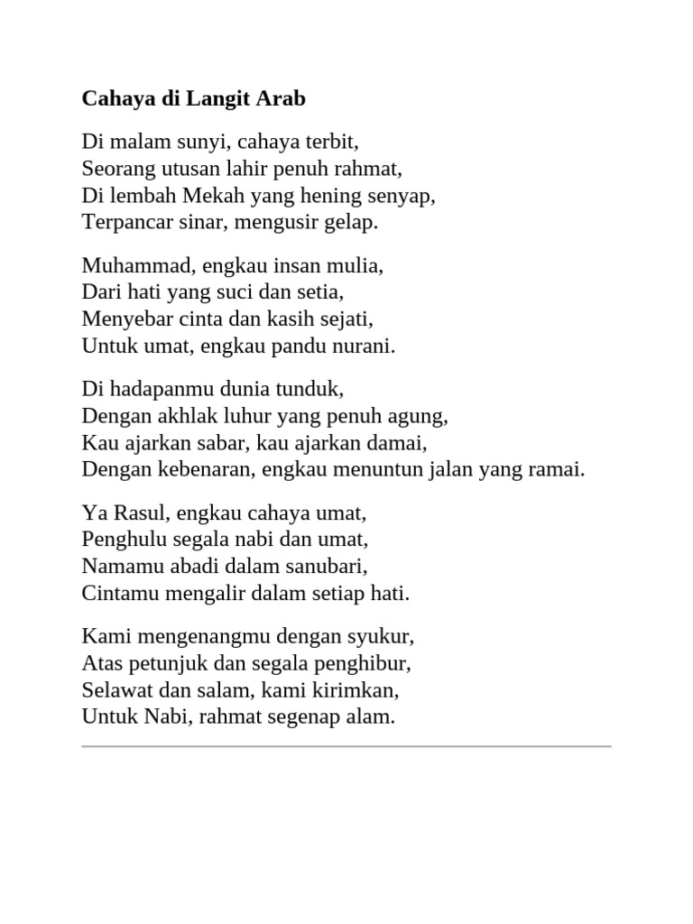 Cahaya Di Langit Arab Puisi | PDF