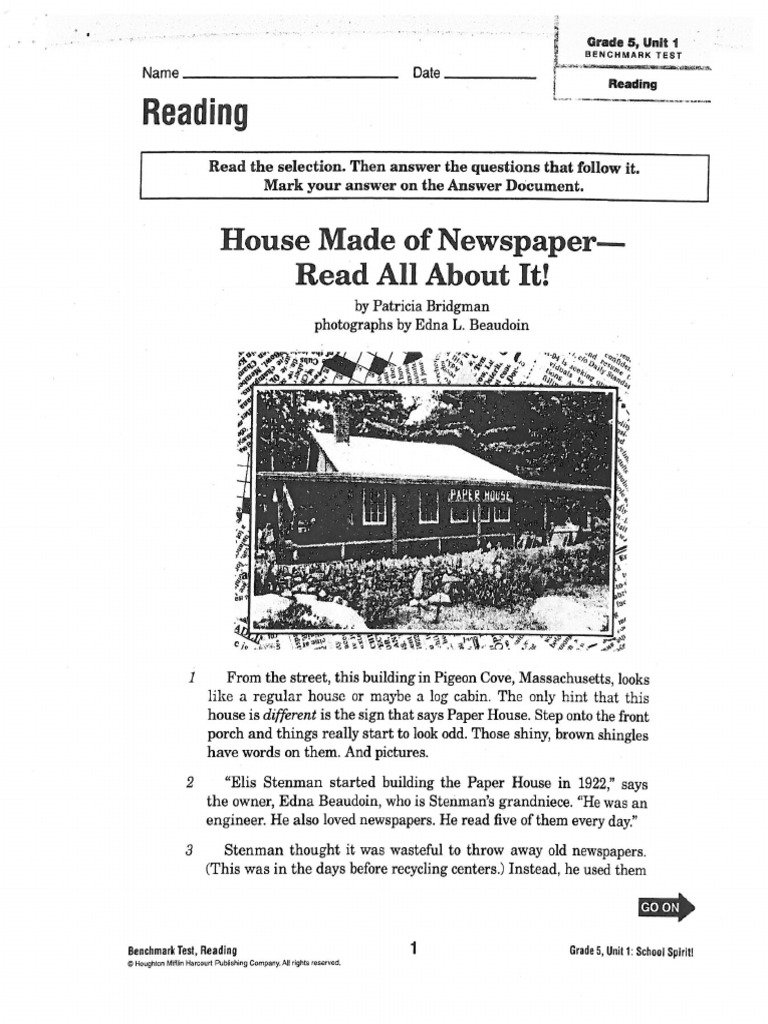 5th Grade ELA Pre Test 1617 | PDF