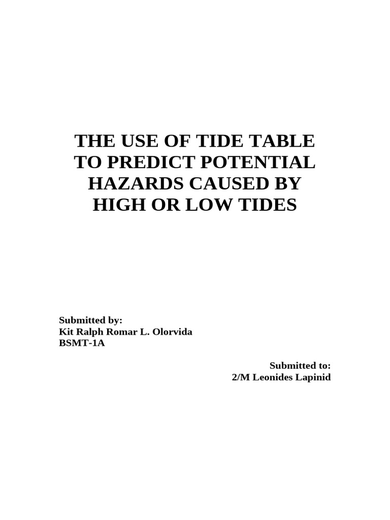 Tide Table Res Olorvida | PDF