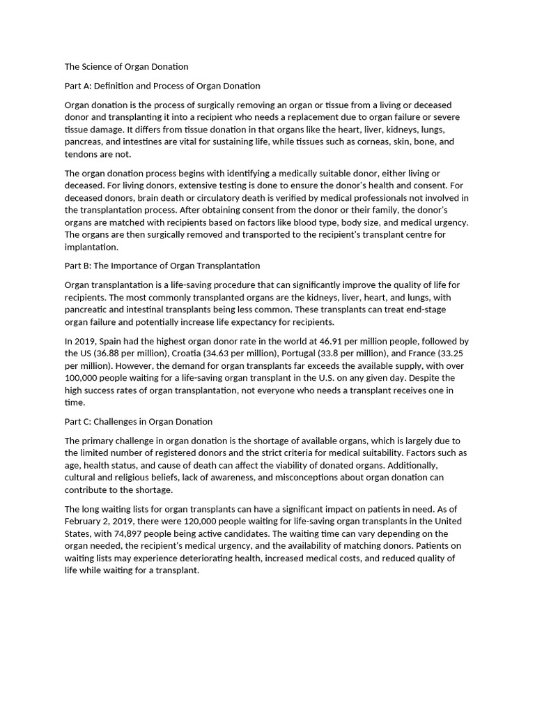 The Science of Organ Donation | PDF