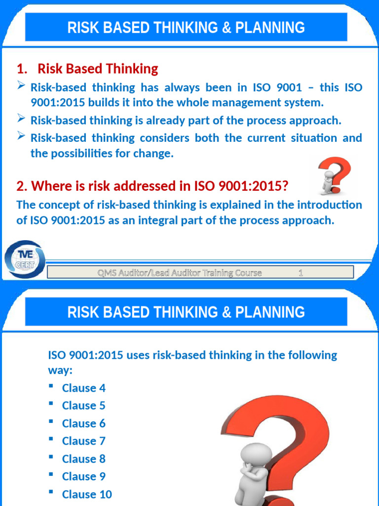 Risk Based Thinking & Planning | PDF