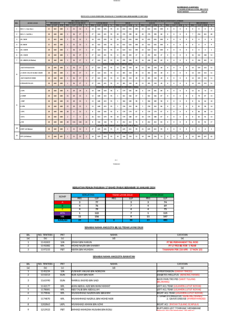 Penyata Latihan Individu 17 Ramd (Para) | PDF