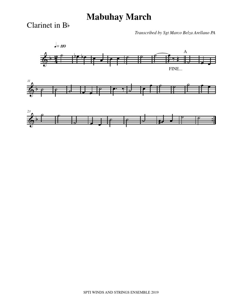 Mabuhay March 003 Clarinet in BB | PDF