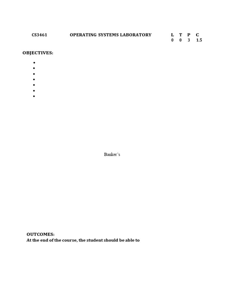 Cs3461 Os Lab Final - Cse, It & Ai | PDF