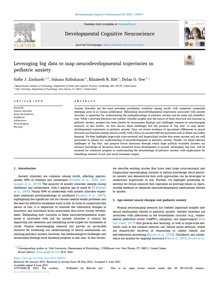 Leveraging Big Data To Map Neurodevelopmental Trajectories in Pediatric ...