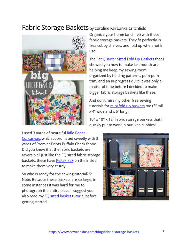 Big Fold Up Storage Baskets Optimized For Printing | PDF