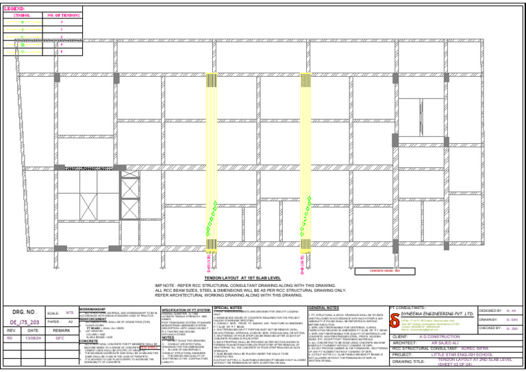 203 - R0 - 2ND SLAB PT Tendon Layout | PDF