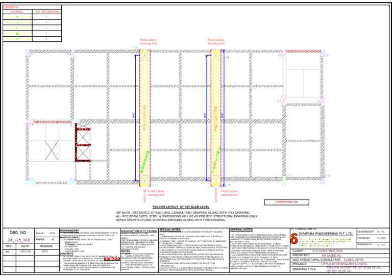 103 - R0 - Tendon Layout Plan - Little Star School - 12.7.24 | PDF
