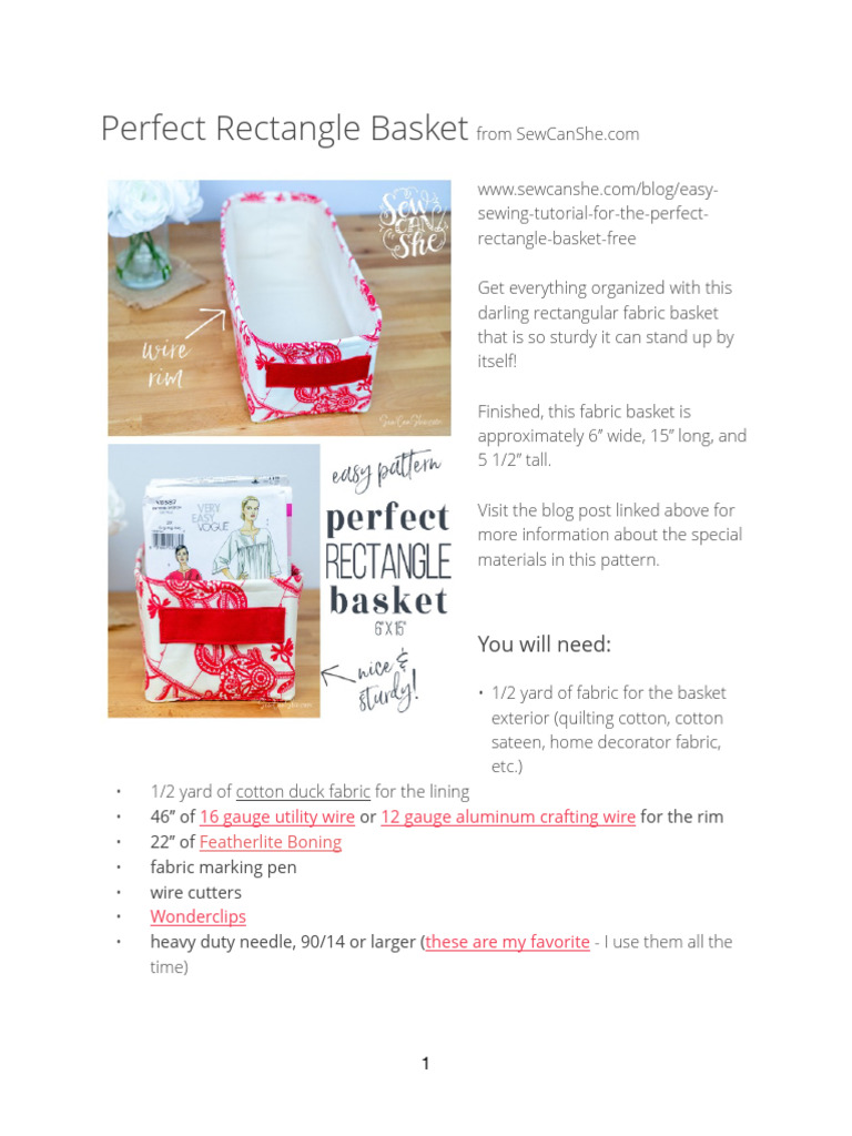 Perfect Rectangle Basket | PDF