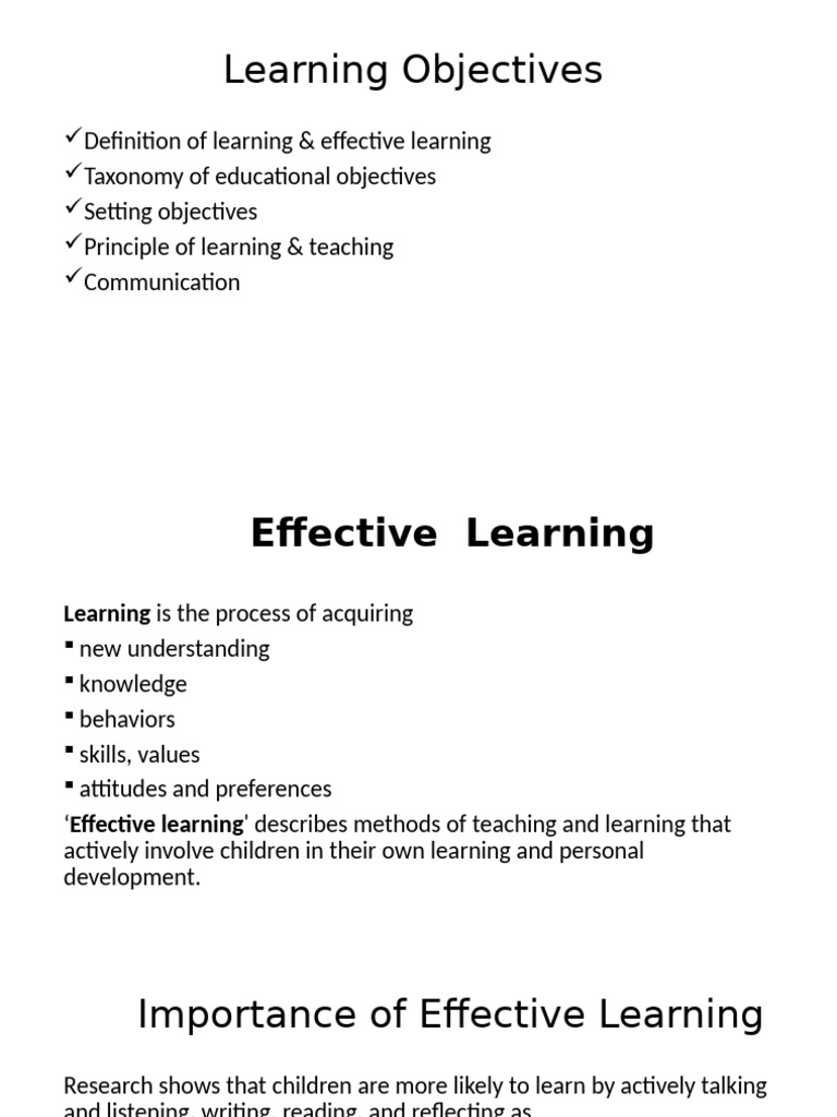 Effective Learning | PDF