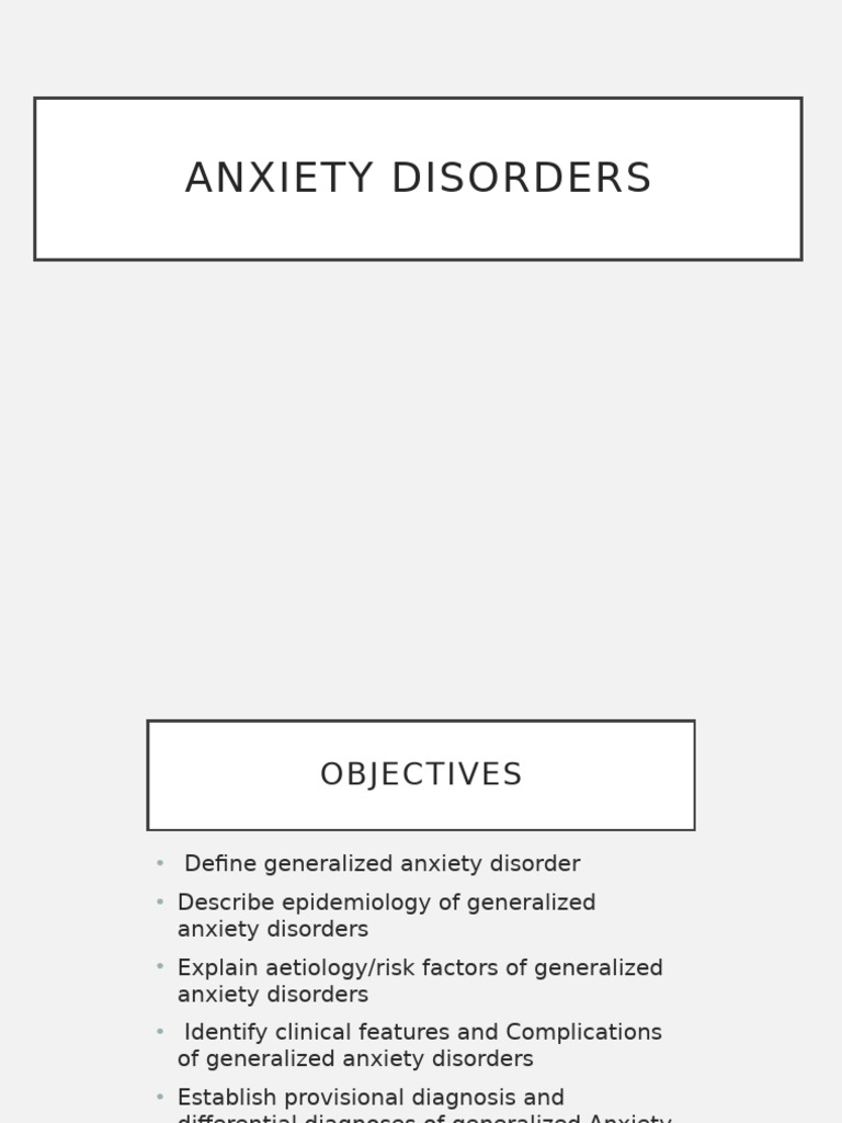 Anxiety Disorders Pdf