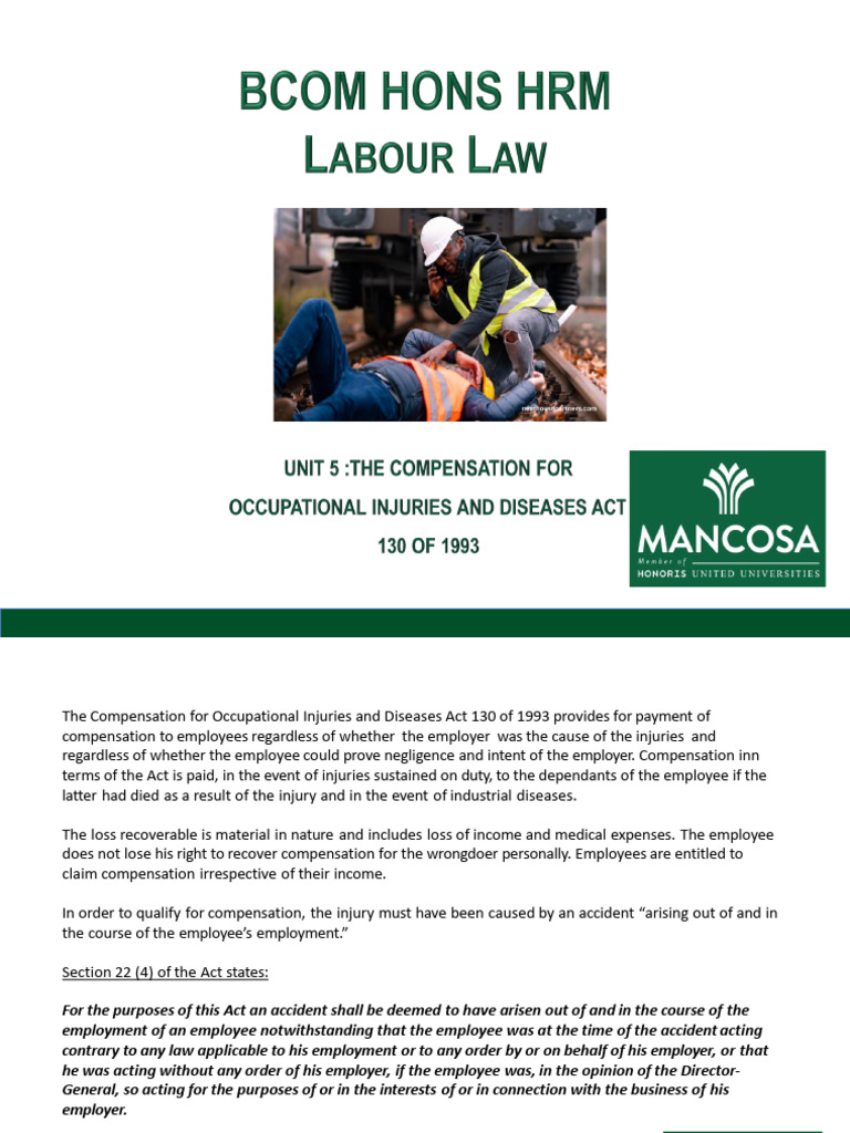 Bcom Hons Hrm-Labour Law Unit 5 | PDF