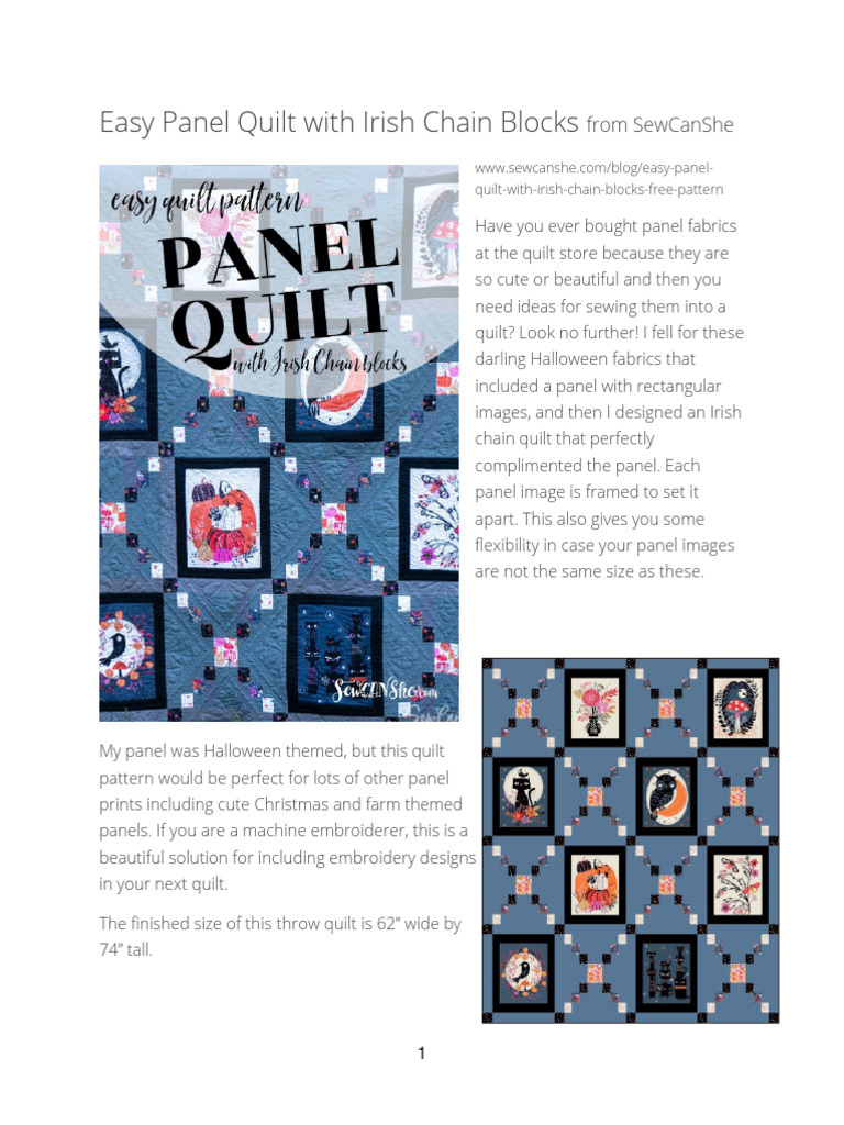 Easy-Panel-Quilt-with-Irish-Chain-Blocks | PDF
