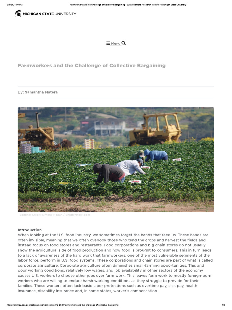 Farmworkers and The Challenge of Collective Bargaining - Julian Samora ...