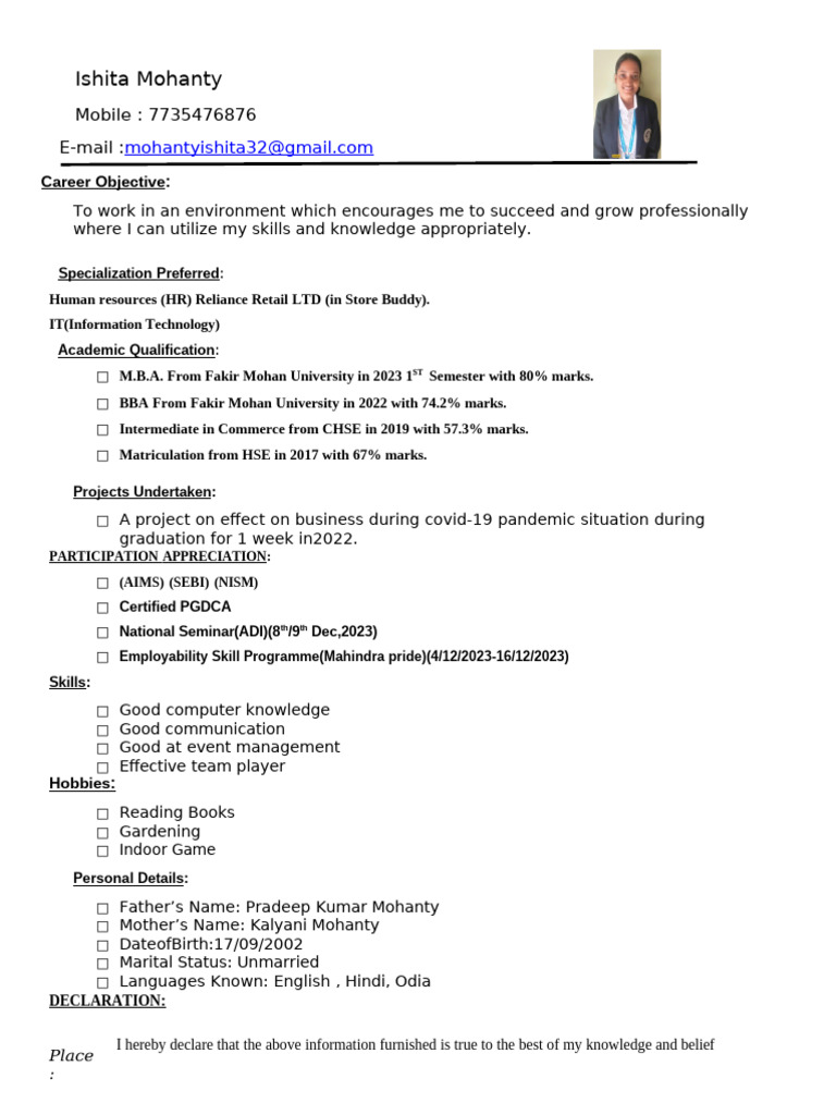 ISHITA CV | PDF ISHITA CV | PDF