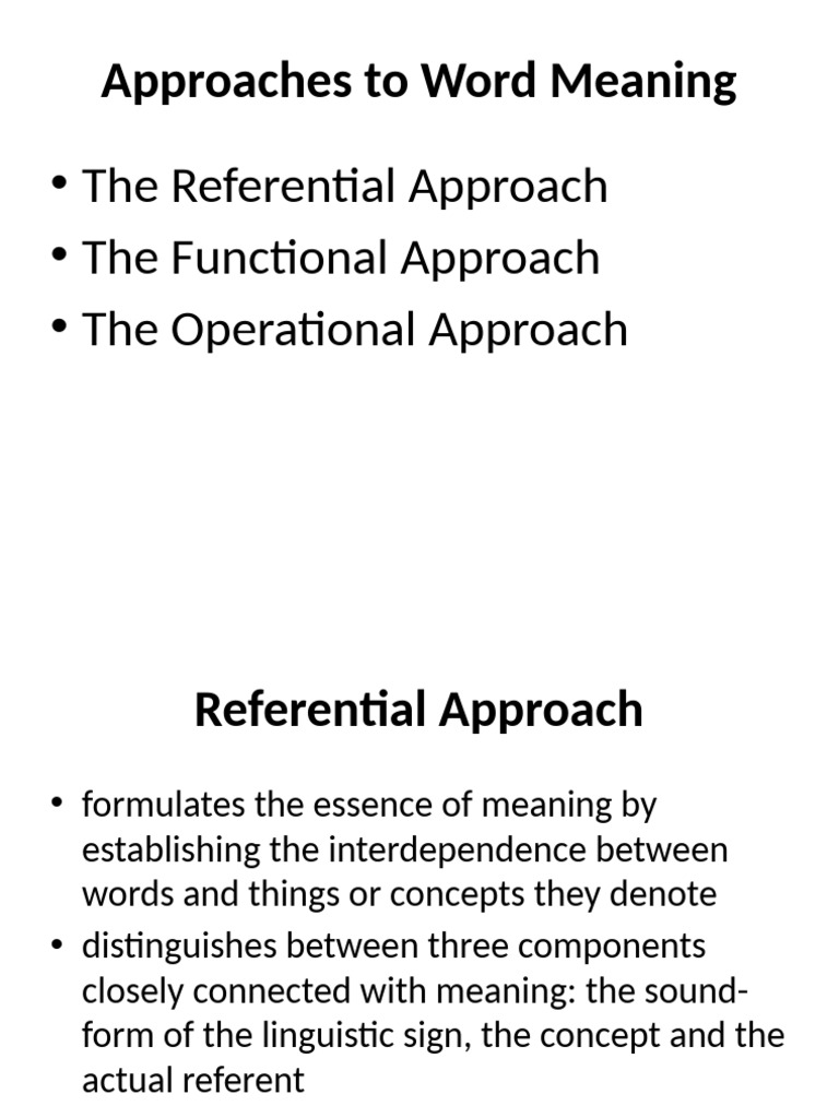 Лекция 6-2 Meaning 1 | PDF