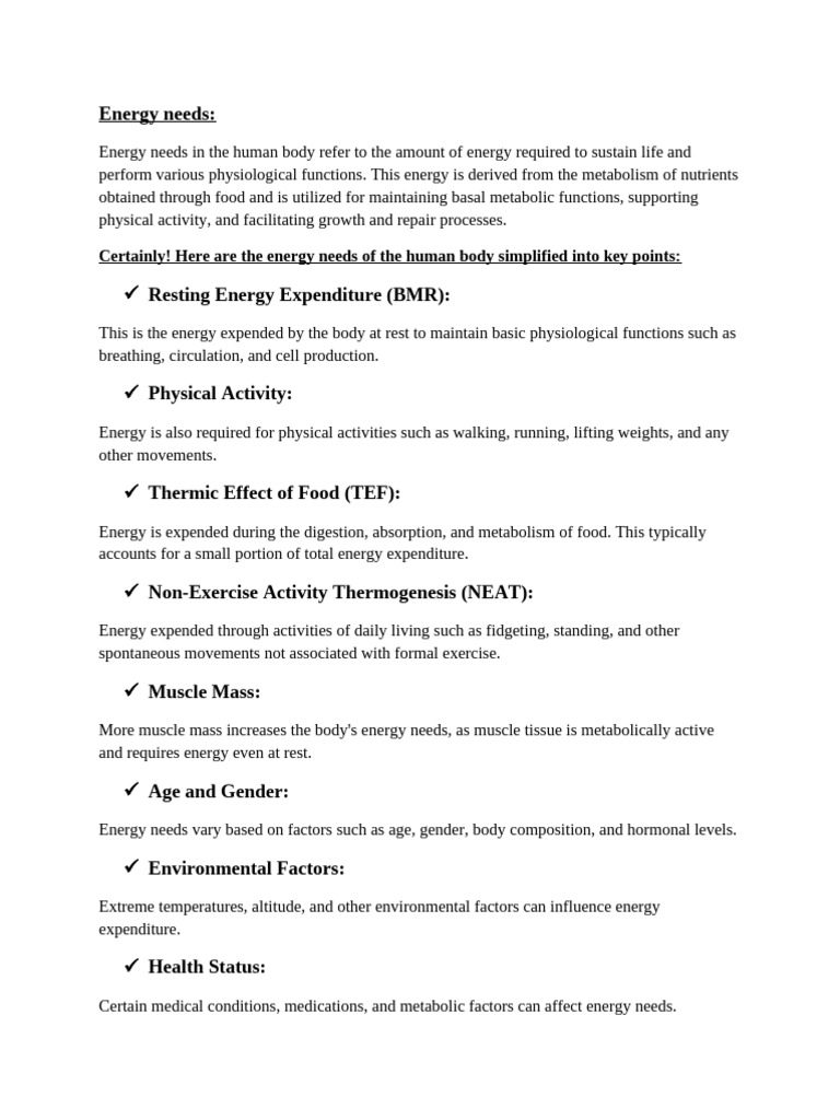 Understanding Human Energy Needs | PDF | Self-Improvement | Wellness