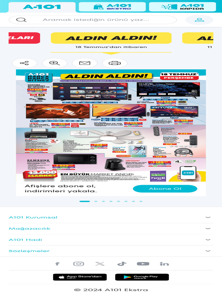 A101 18 Temmuz Aldın Aldın Kataloğu | PDF