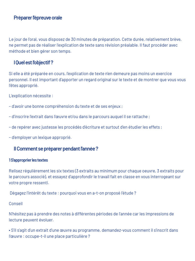 Preparer L Epreuve Orale | PDF