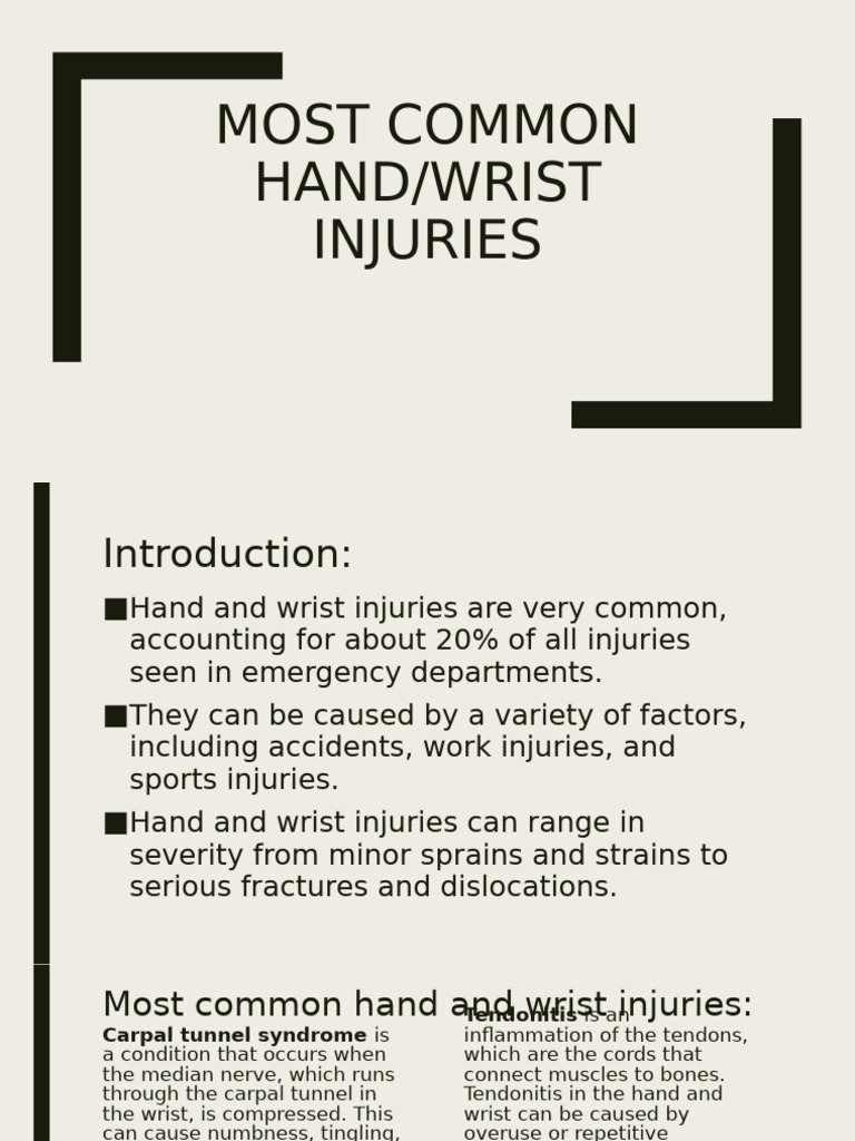 Most Common Hand Injuries | PDF