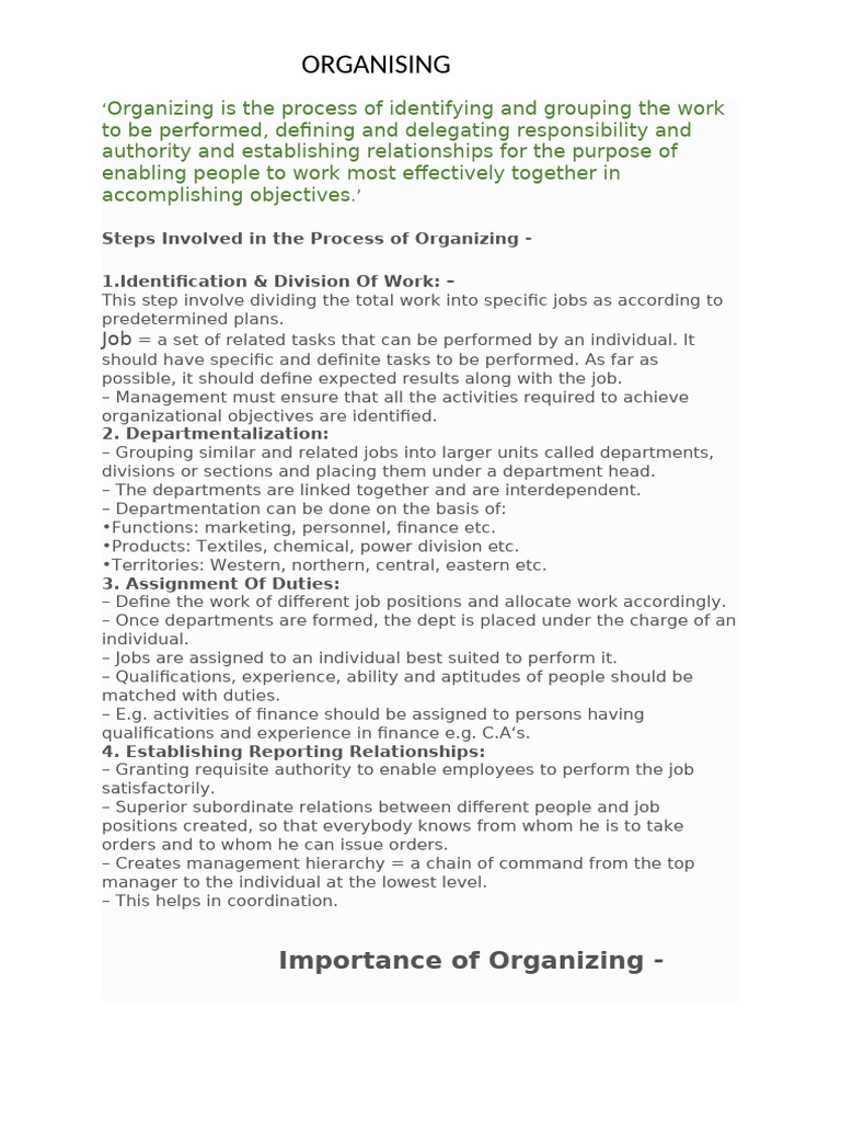 Organizing Notes | PDF