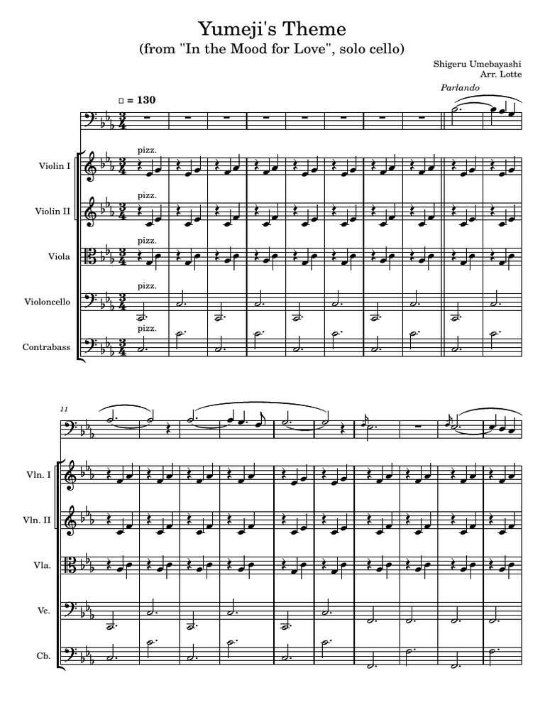 Yumejis Theme Shigeru Umebayashi | PDF