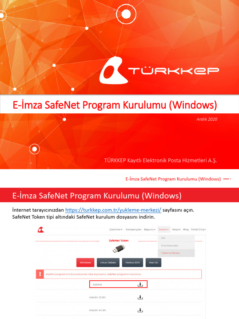 E Imza SafeNet Program Kurulumu Win | PDF