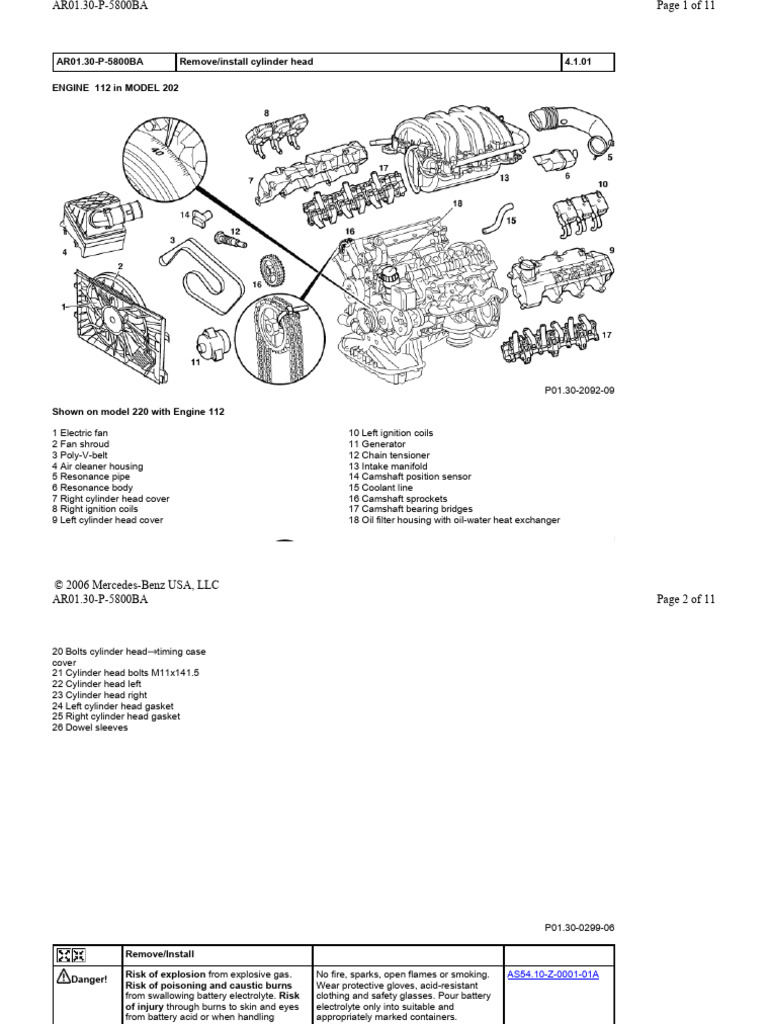 M112 Cylinder Head Removal | PDF