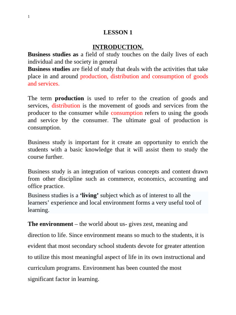 LESS 1 - Intoduction To Bstudies | PDF | Teachers | Learning