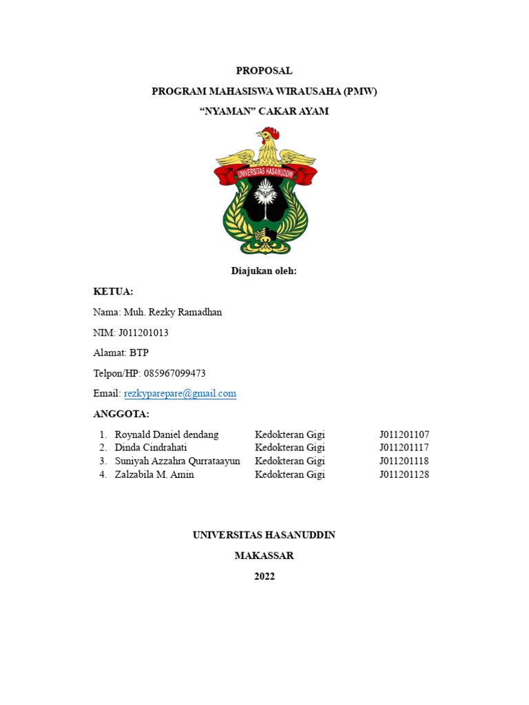 Proposal PMW - Nyaman | PDF