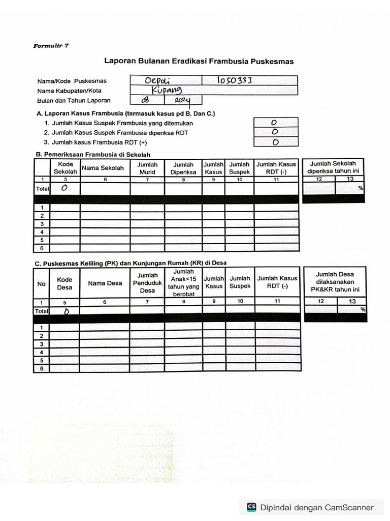Dokument Laporan Bulanan Puskesmas | PDF