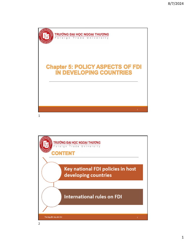 Chapter 5 - Policy Aspects of FDI in Developing Countries | PDF ...