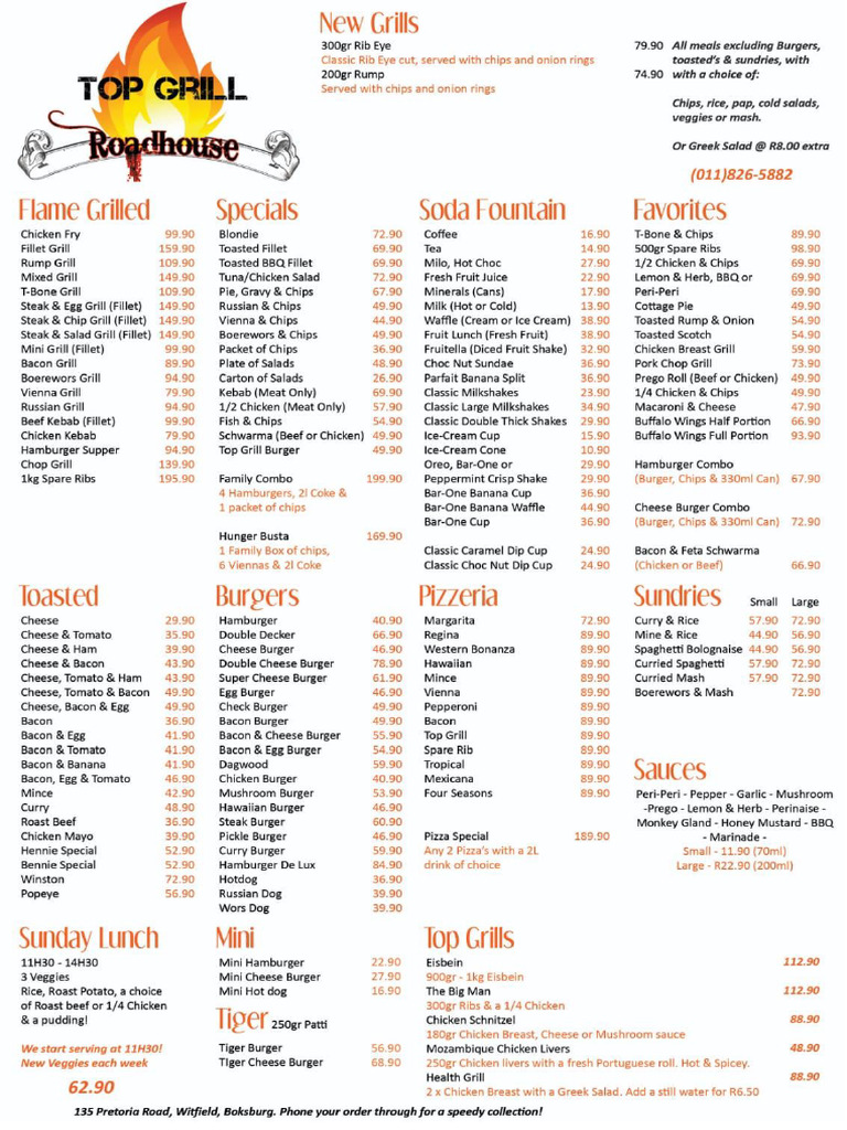 Top Grill Menu | PDF