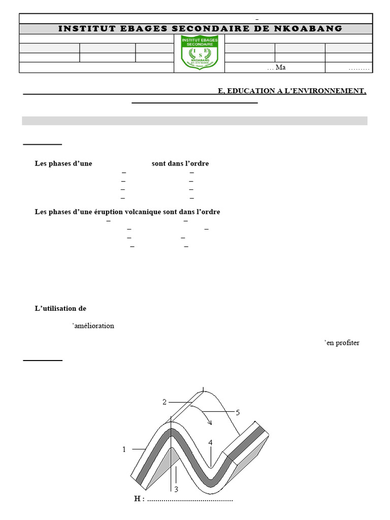 6ème Séq SVTEEHB 4ème EBAGES - 2024 | PDF