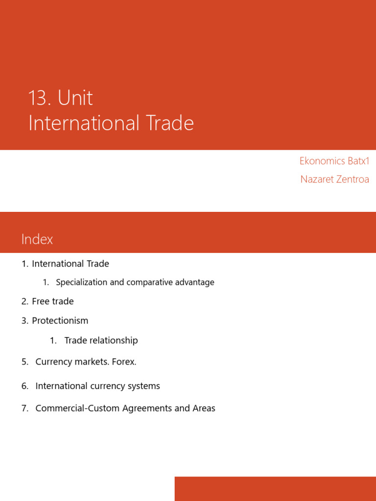 Unit International Trade | PDF