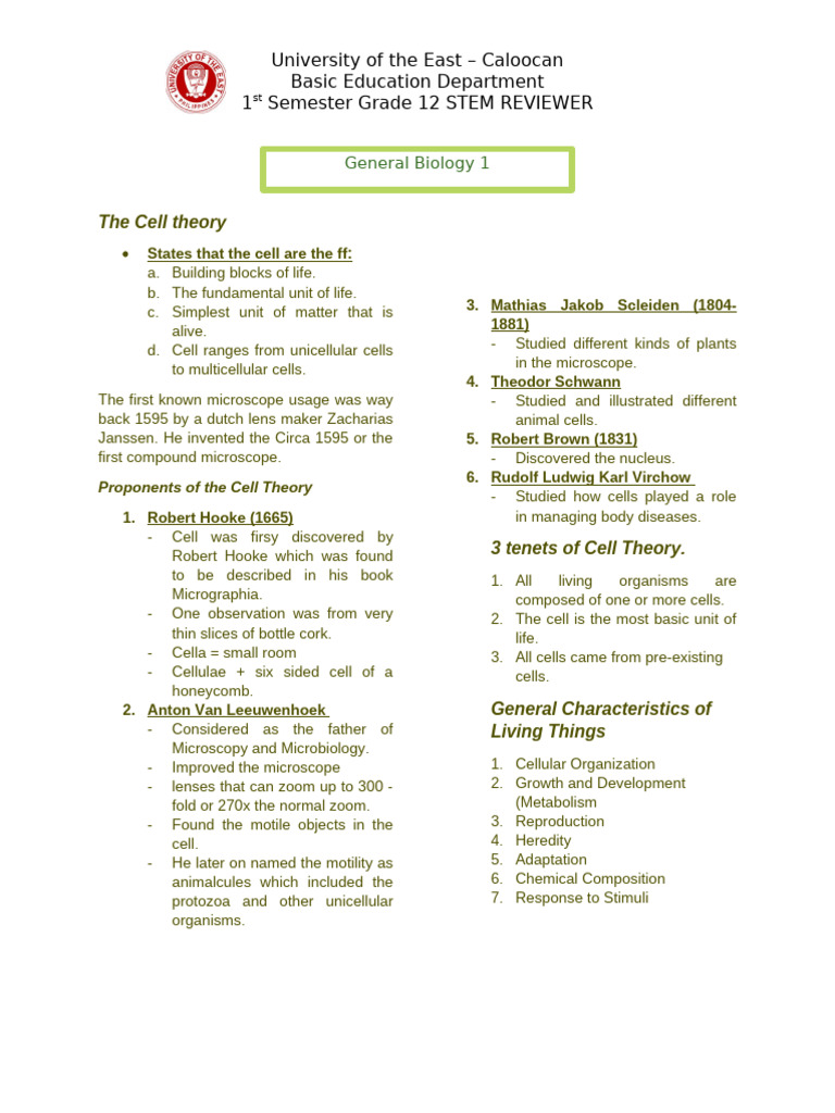 Grade 12 - Stem (Prelims Reviewer) | PDF