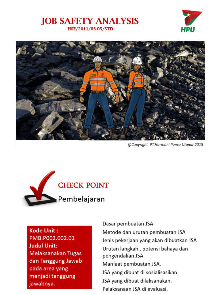 Job Safety Analysis Job Safety Analysis: HSE/2011/03.05/STD HSE/2011/03.05/STD | PDF