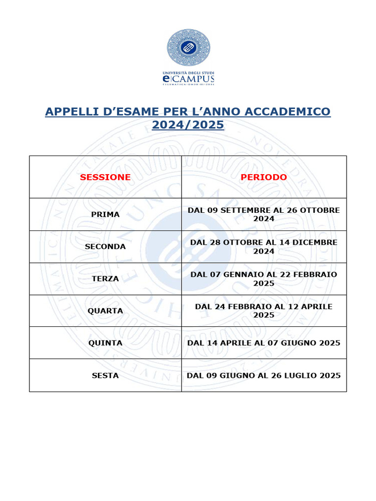 Sessioni_d_esame_2024-2025 | PDF