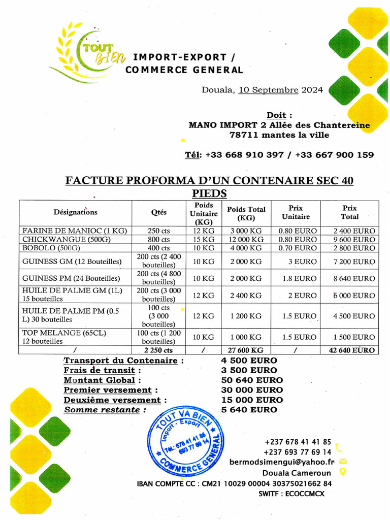 Facture Proforma | PDF