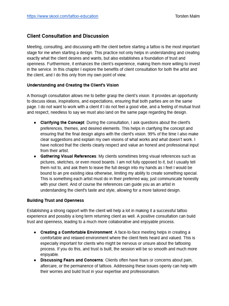 Client Consultation Discussion | PDF