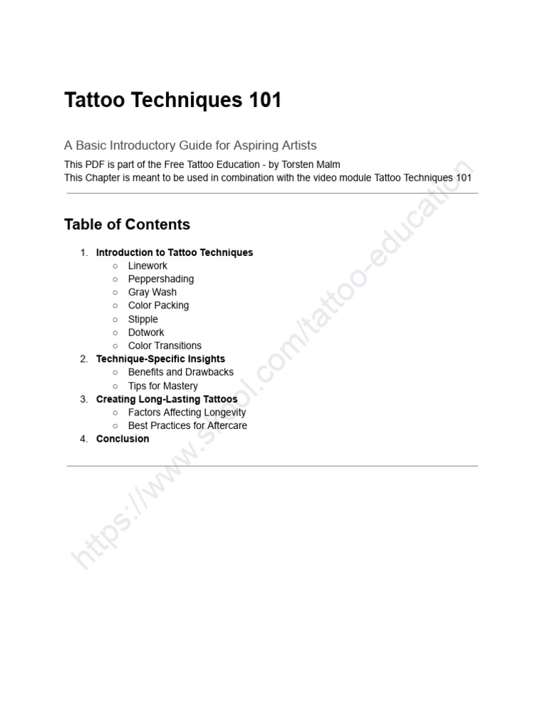 Tattoo Techniques 101-3 | PDF