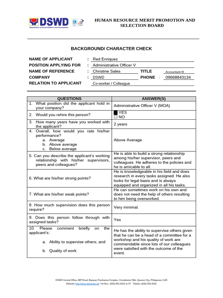 Background Check Form | PDF