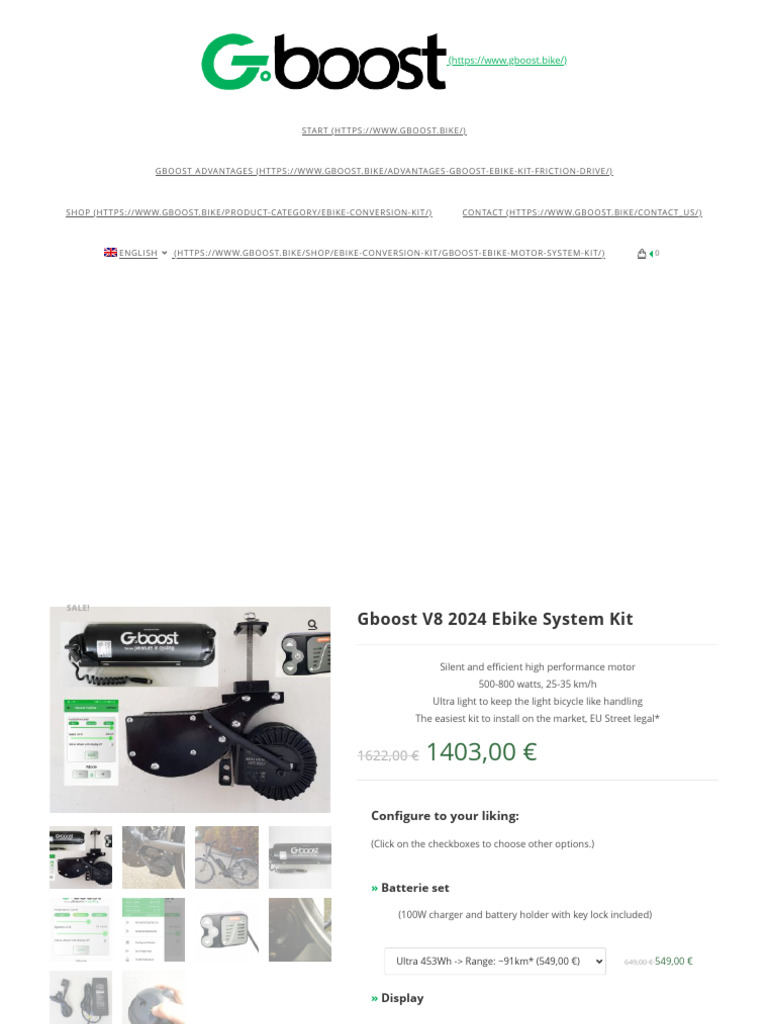 Gboost V8 2024 Ebike System Kit E-Bikes Light and Powerful - Gboost | PDF