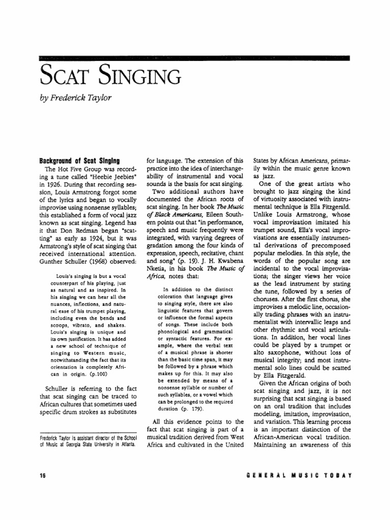 Background of Scat Singing | PDF