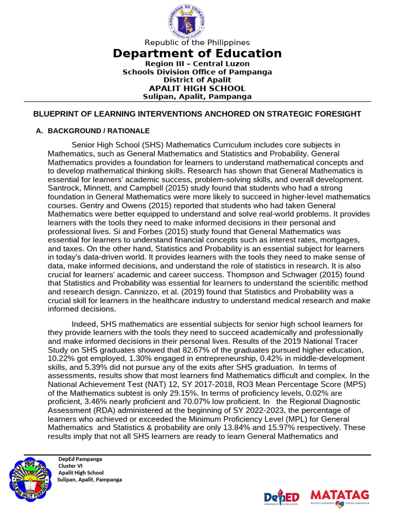 Blueprint SHS Genmath | PDF