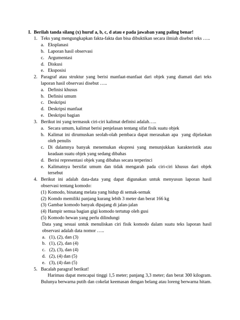 Soal UTS B.Indo Kls 10 SMK S.1 20232024 | PDF